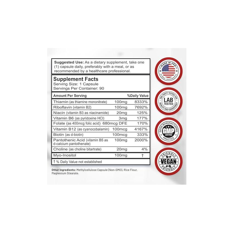 Divine Bounty - Super B Complex Vitamins - Exp 02/2028